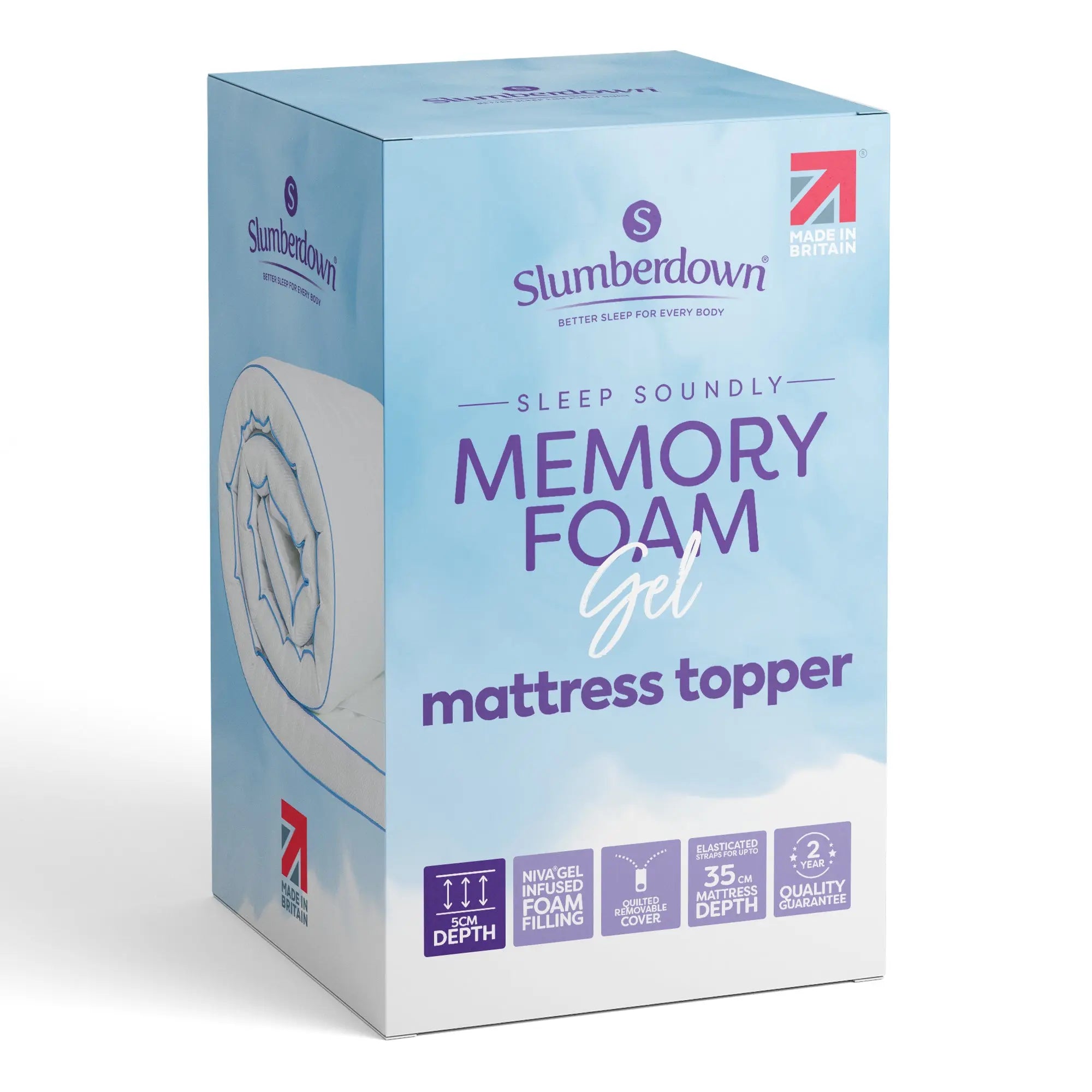 Memory Foam Gel Mattress Topper - Slumberdown